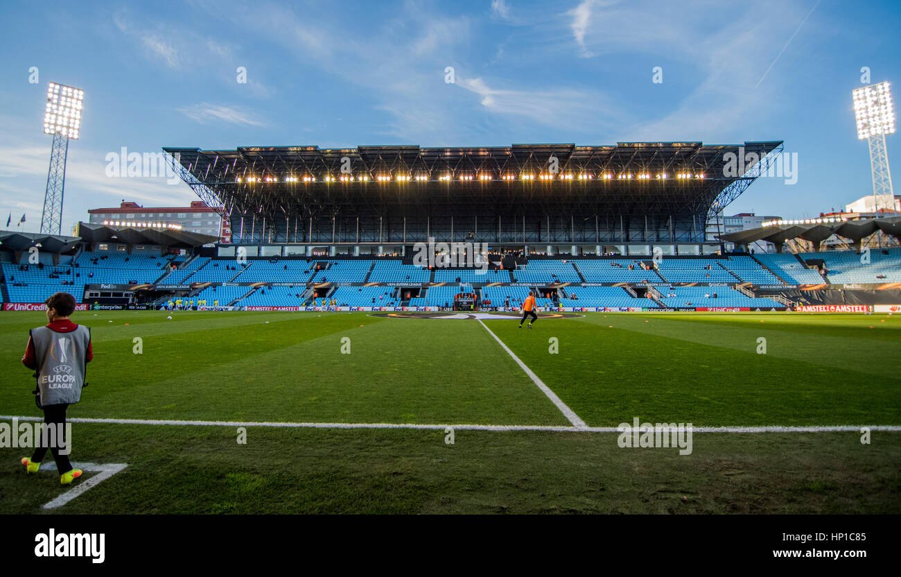 Vigo, Spain. 16th February, 2017. Panorama of Balaidos Stadium during ...