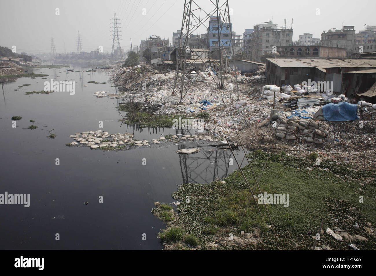 Dhaka, Bangladesh. 17th Feb, 2017. A garbage dump yard on the bank of ...