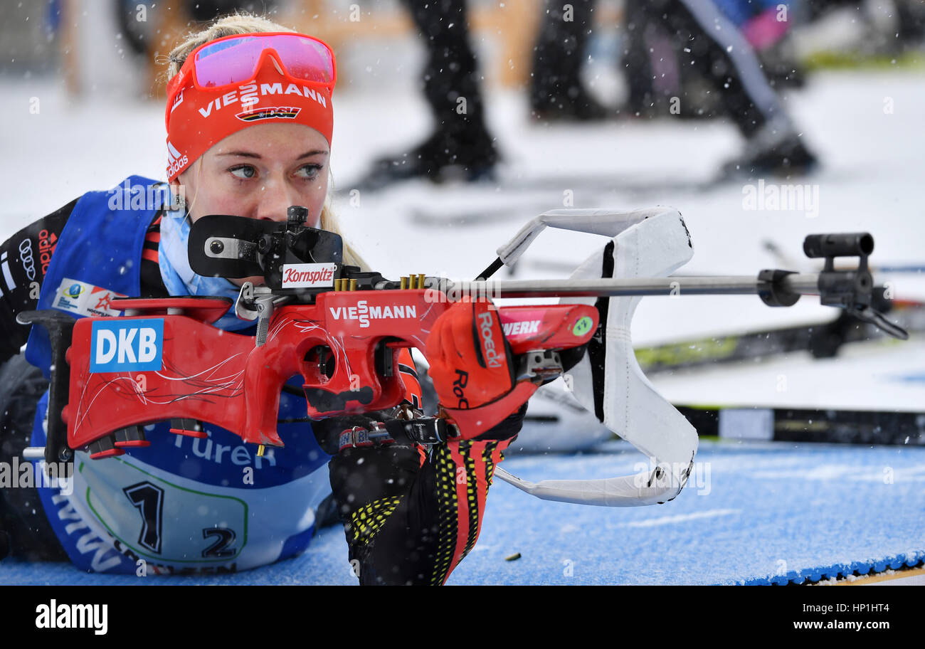 Hochfilzen, Austria. 17th Feb, 2017. Maren Hammerschmidt from Germany ...