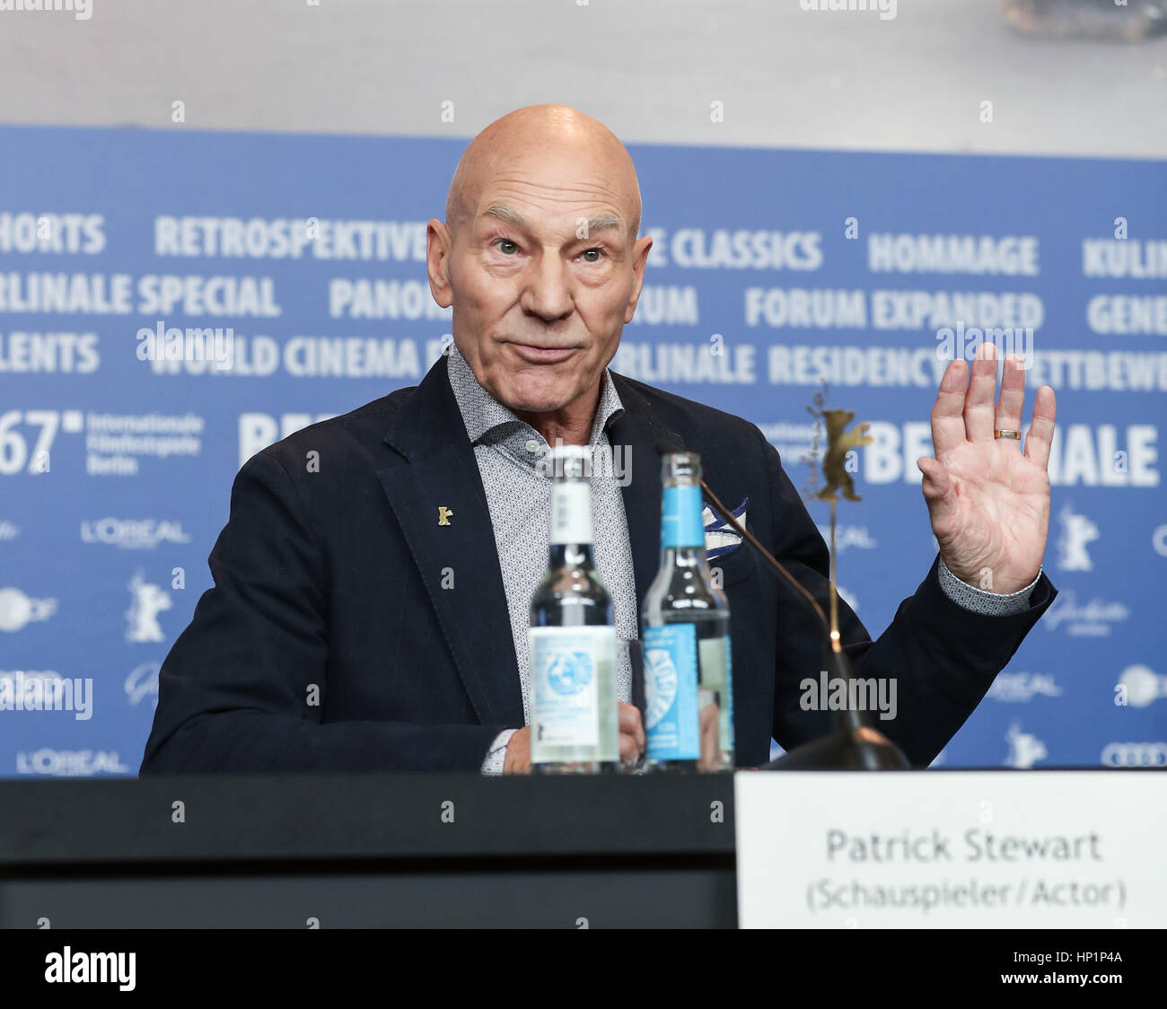 Berlin, Germany. 17th Feb, 2017. Actor Patrick Stewart attends a press ...