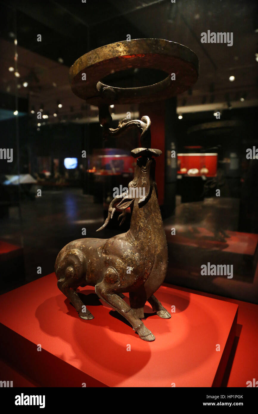 San Francisco, USA. 17th Feb, 2017. A lamp in the shape of a deer of ...