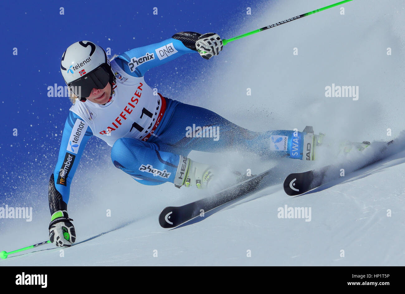 Ragnhild Mowinckel from Norway in action during the women's giant ...