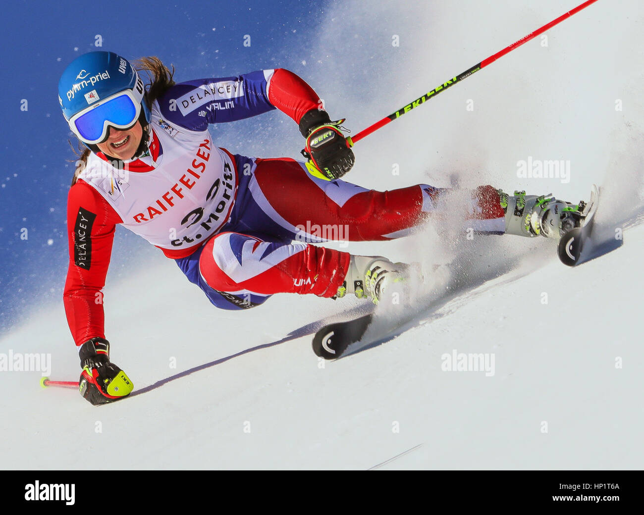 British athlete Alexandra Tilley in action in the women's giant slalom ...