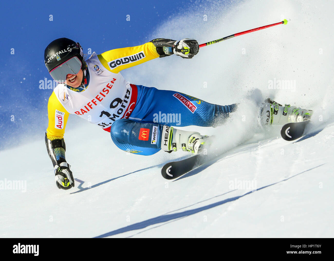 Swedish athlete Sara Hektor in action in the women's giant slalom event ...