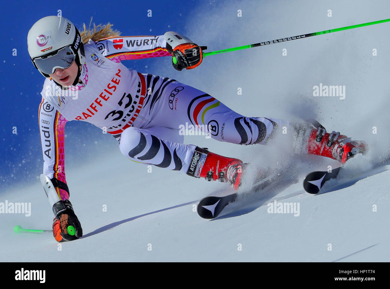 Jessica Hilzinger from Germany in action during the women's giant ...
