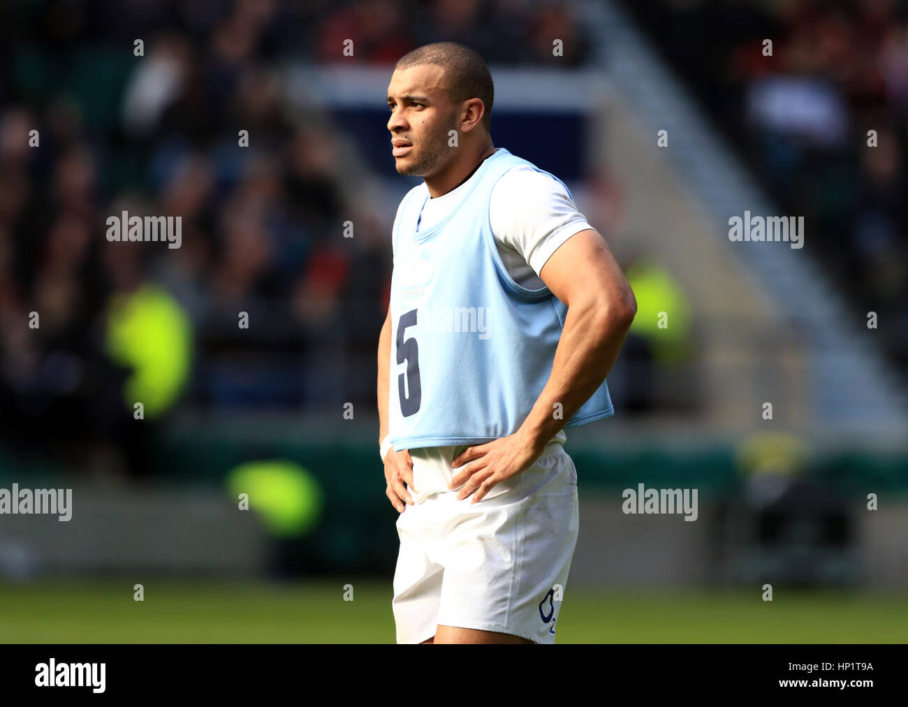 England's Jonathan Joseph during the training session at Twickenham ...