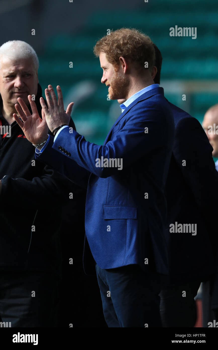 Prince Harry, Patron of the Rugby Football Union (RFU) attends an ...