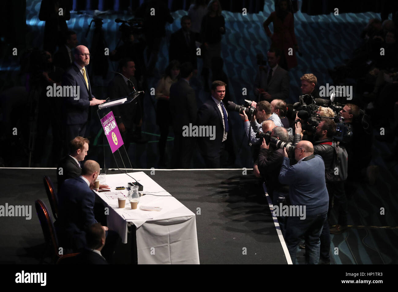 Ukip leader Paul Nuttall MEP speaking at the party's spring conference ...