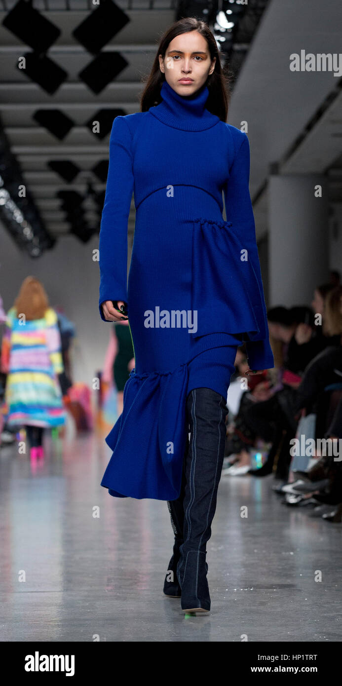 Models on the catwalk during the Fyodor Golan Autumn/Winter 2017 London ...