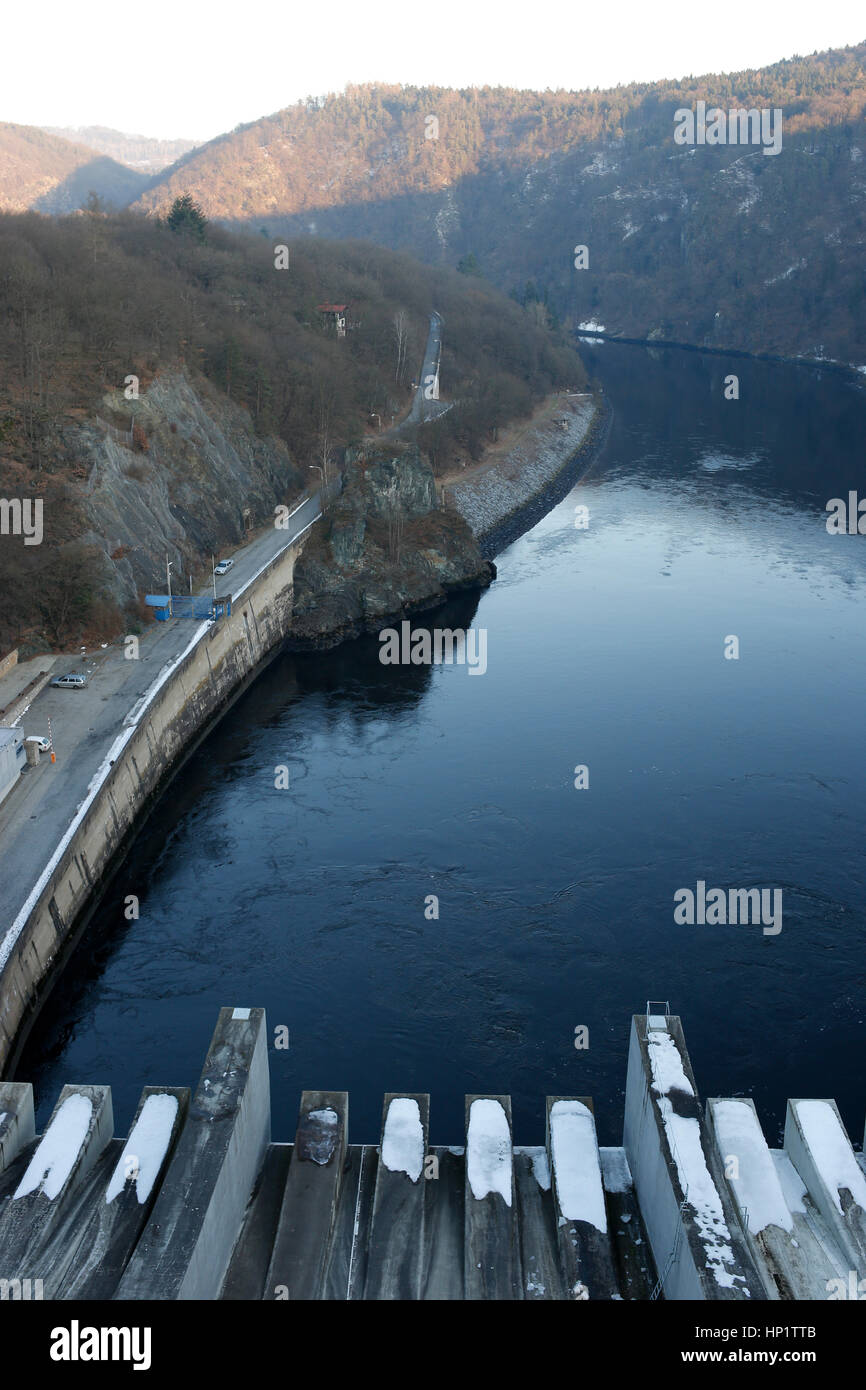 TREBENICE, CZECH REPUBLIC - FEBRUARY 14, 2017:Slapy Water Reservoir ...
