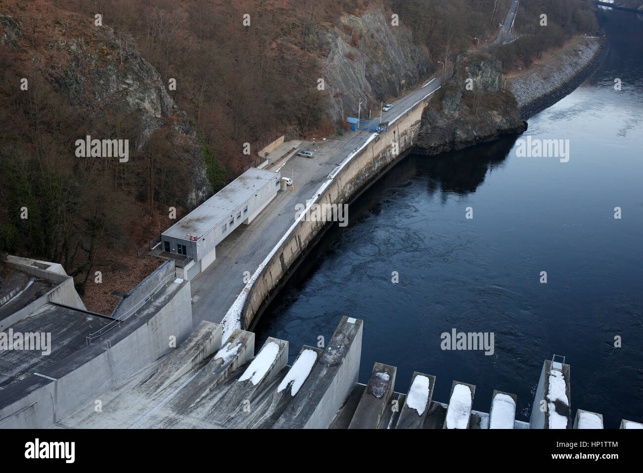 TREBENICE, CZECH REPUBLIC - FEBRUARY 14, 2017:Slapy Water Reservoir ...