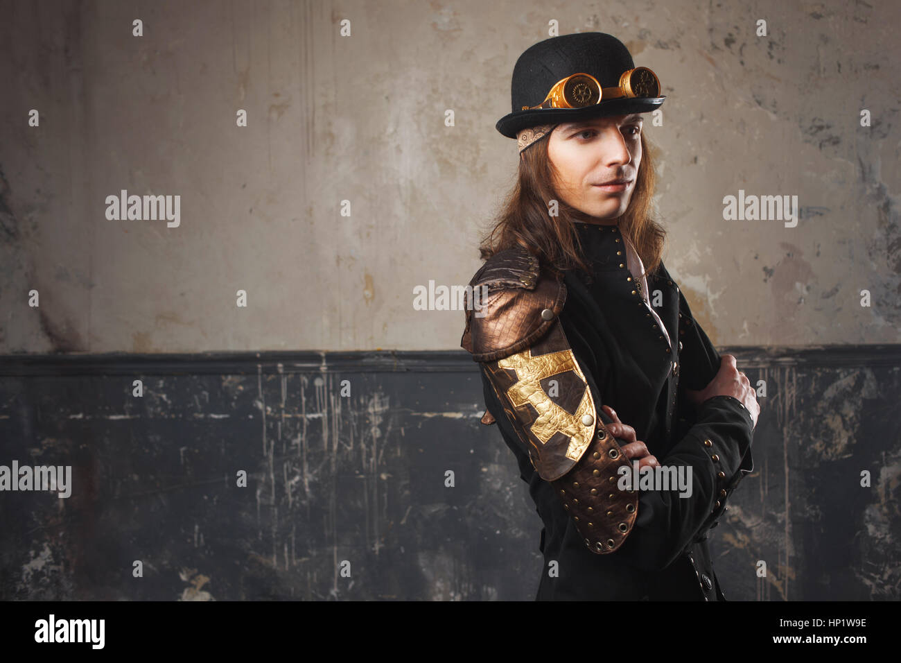 Men steam punk leather jacket hi-res stock photography and images - Alamy