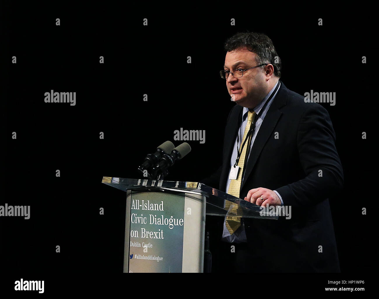 Stephen Farry, deputy leader of the Alliance Party, speaking at the ...