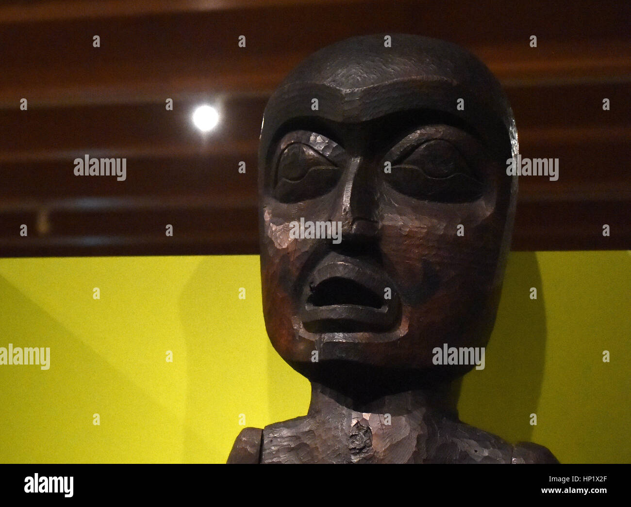 A 7.6 ft, 19th century Welcome Figure is installed in Room 91 of the ...