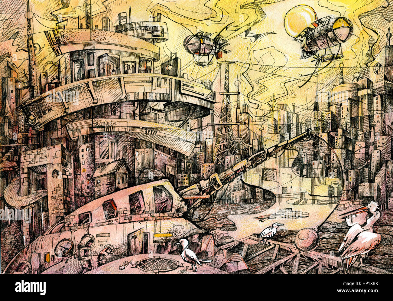 Urban future. our future. Dead nature through the fault of man. Ecology ...