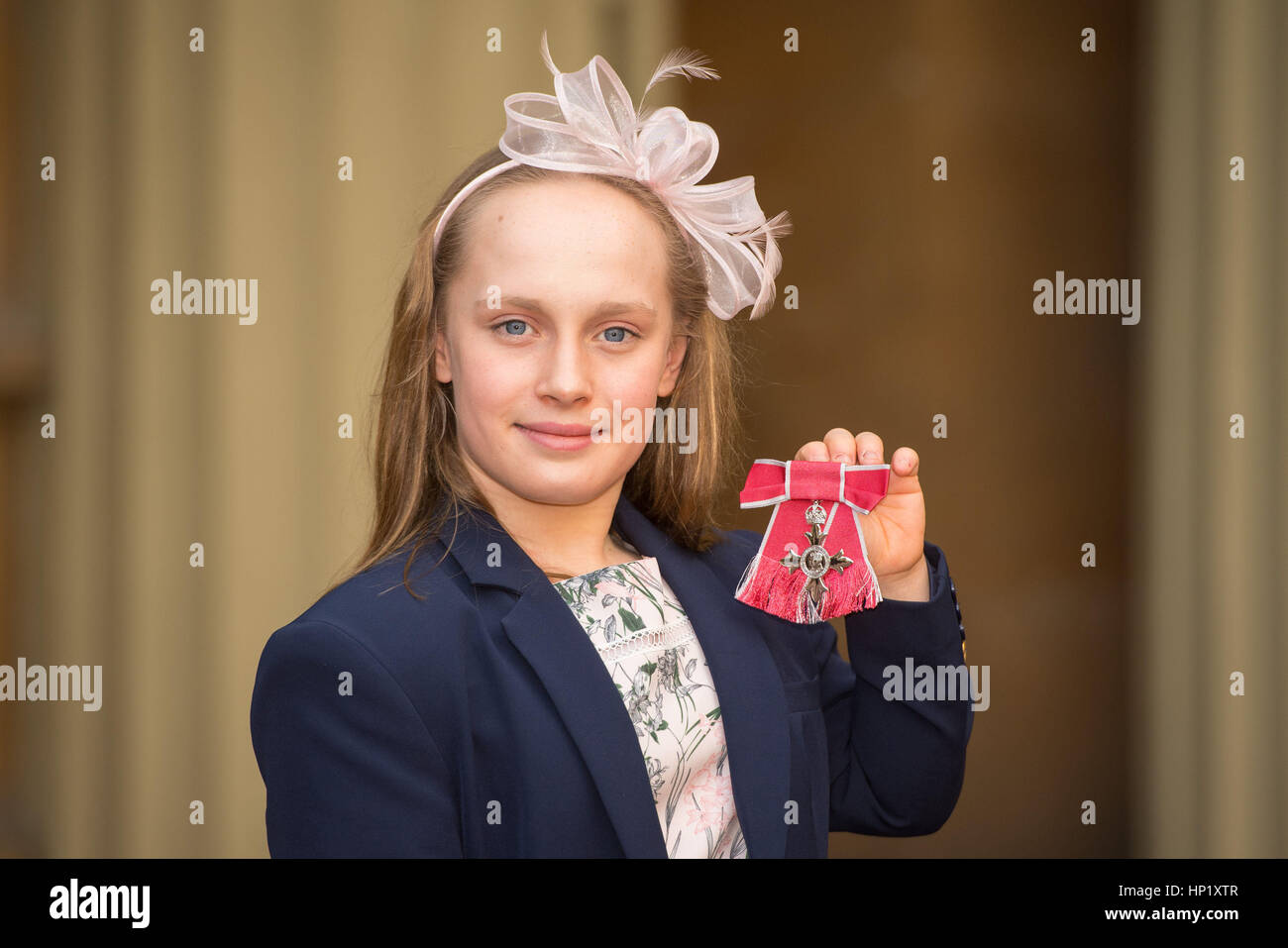 Paralympic swimmer Ellie Robinson at Buckingham Palace, London, after ...