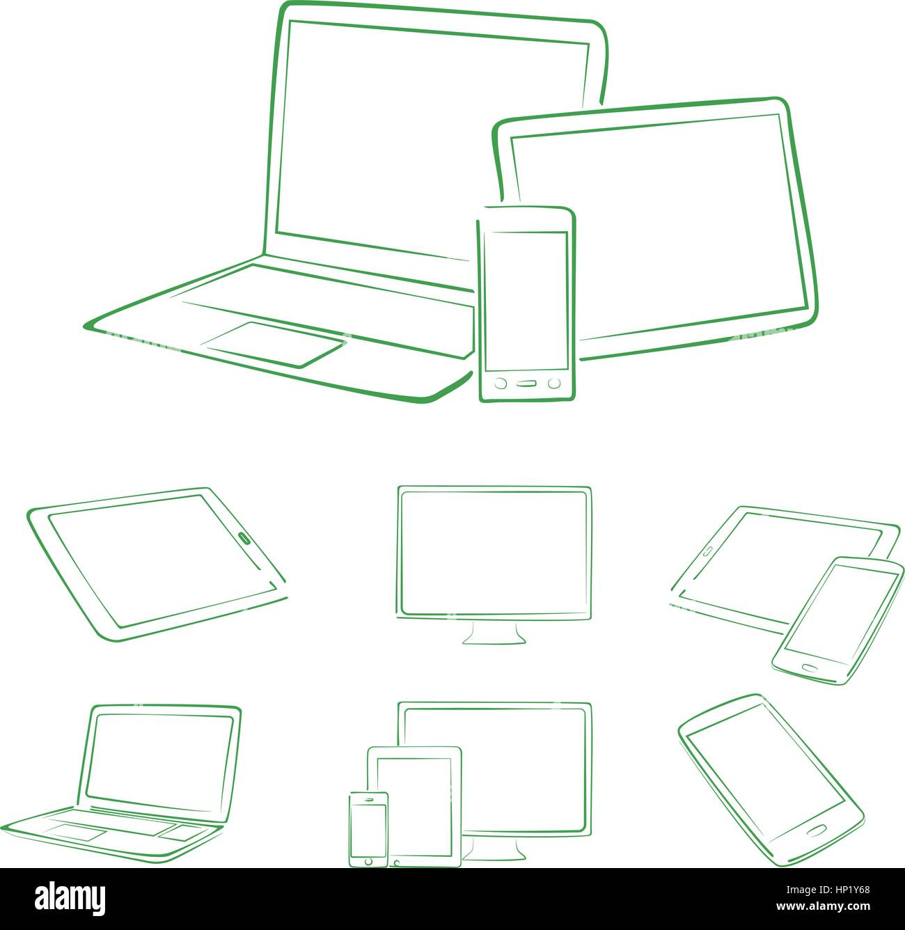Mobile devices concept in Stock Vector Images - Alamy