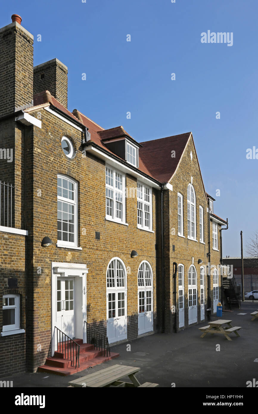 Exterior view of a typical Victorian London school building following ...