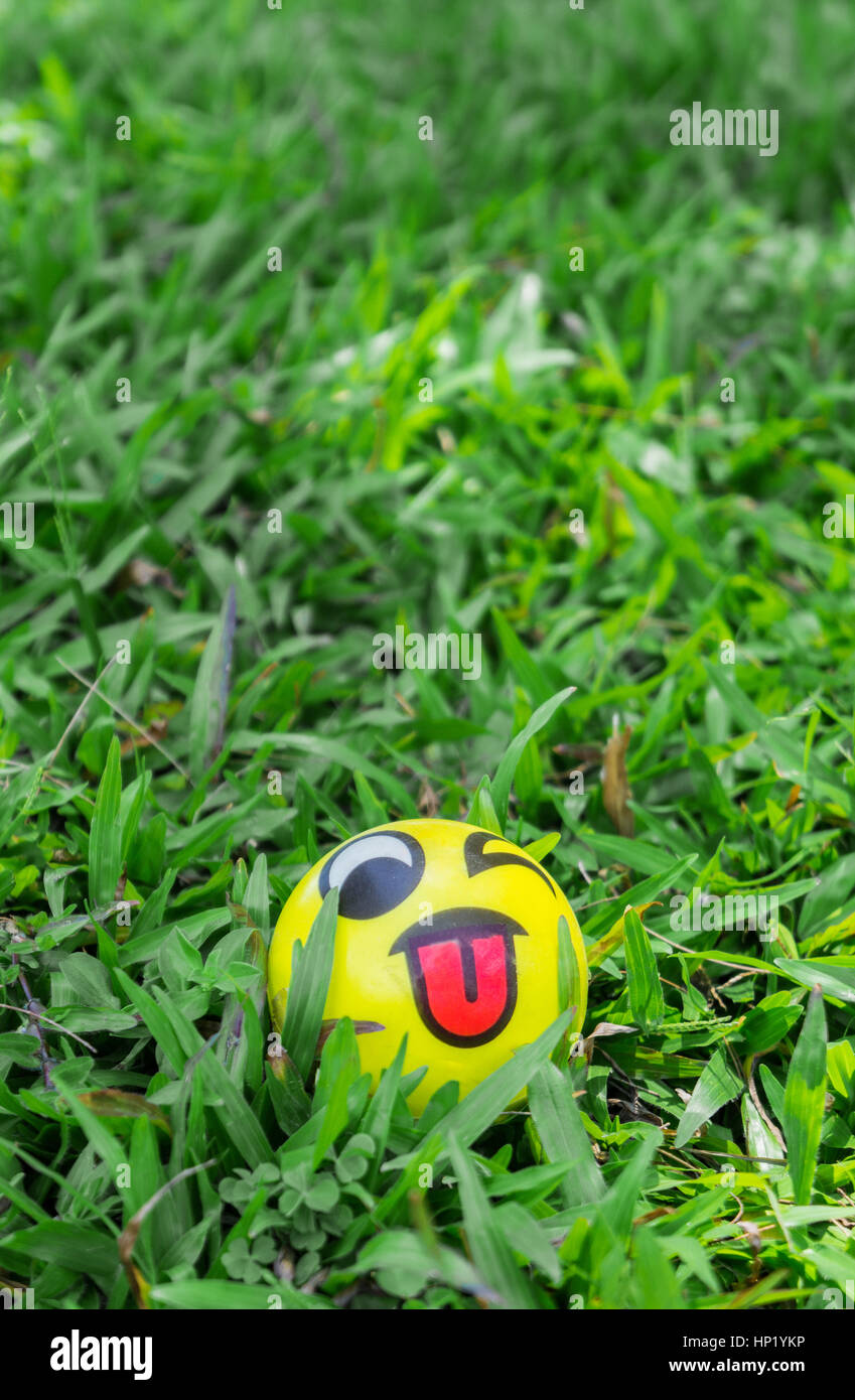 a Small ball on a green grass Stock Photo - Alamy