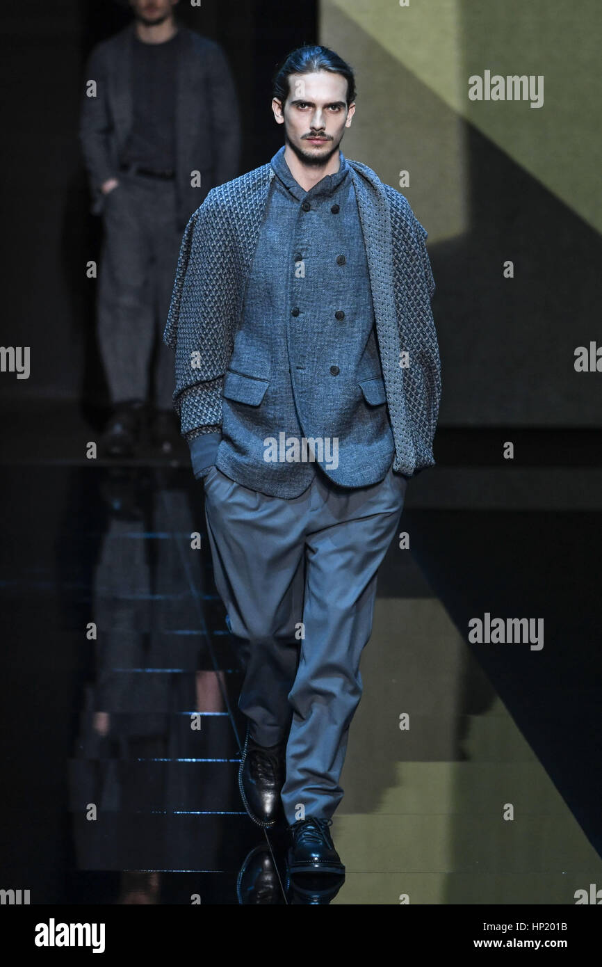 Milan Fashion Week Men's - Giorgio Armani - Catwalk Featuring: Model ...