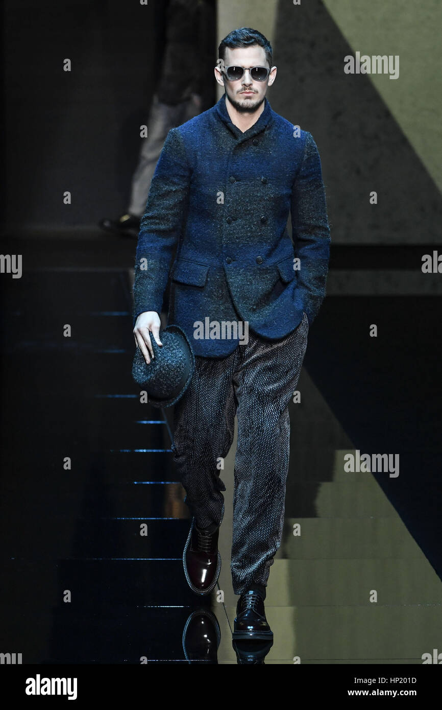 Milan Fashion Week Men's - Giorgio Armani - Catwalk Featuring: Model ...