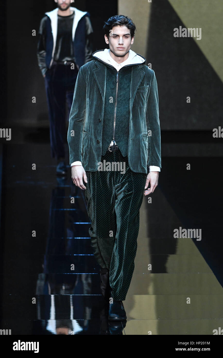 Milan Fashion Week Men's - Giorgio Armani - Catwalk Featuring: Model ...