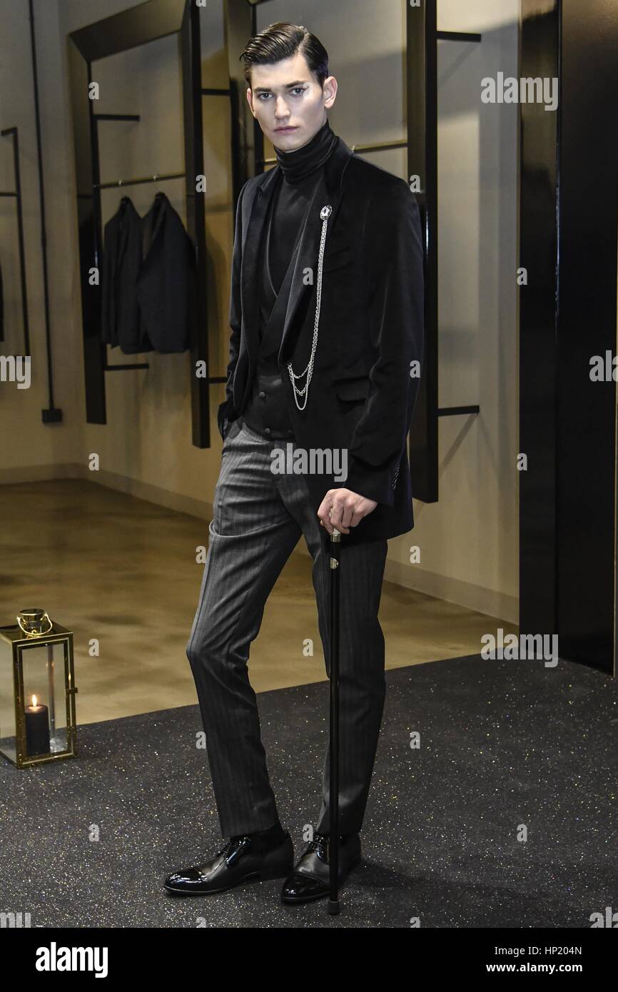 A model at the presentation of the Carlo Pignatelli 2017/18 show ...