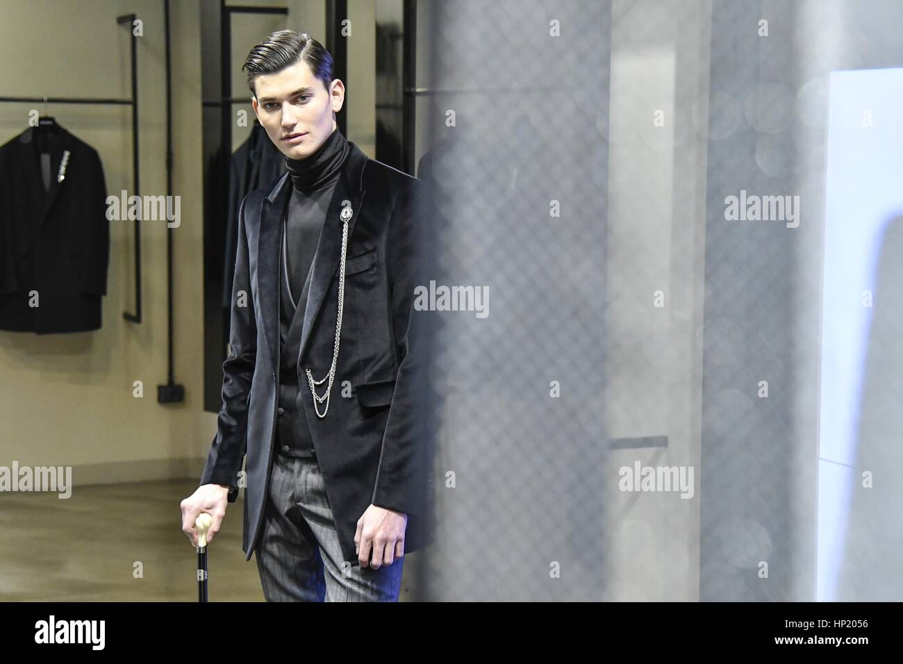 A model at the presentation of the Carlo Pignatelli 2017/18 show ...