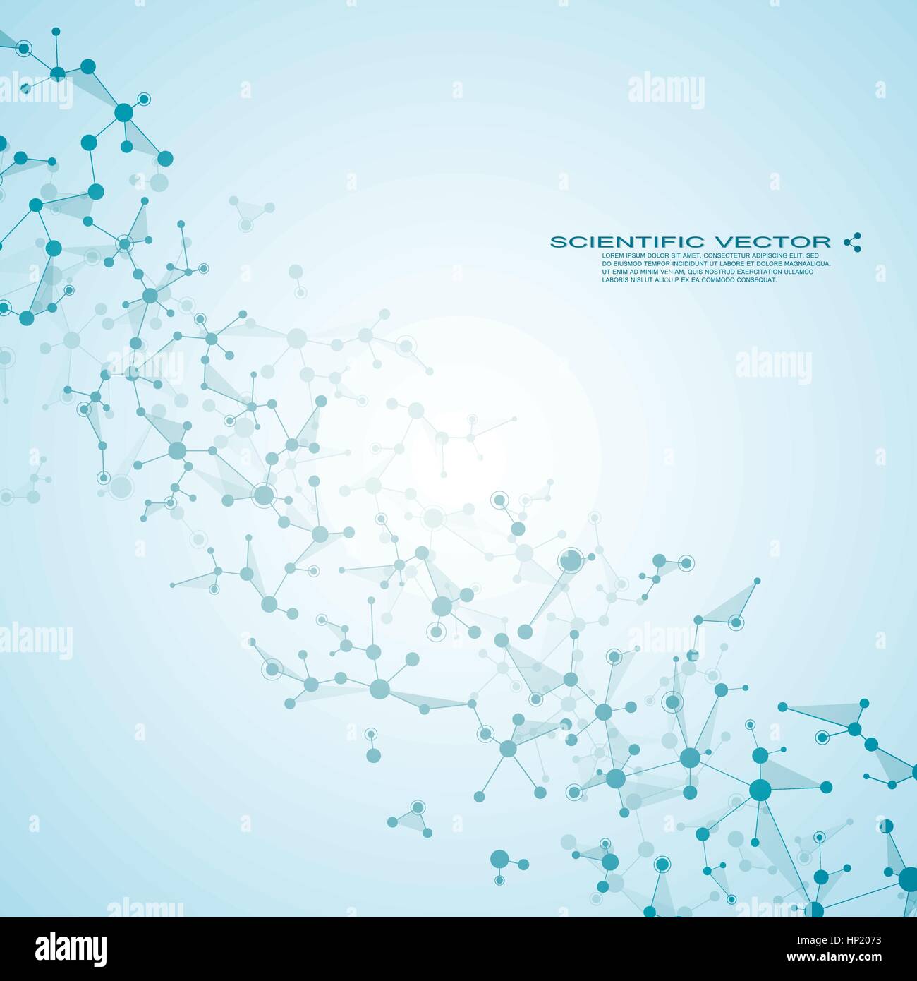 Molecule DNA and neurons vector. Molecular structure. Connected lines ...