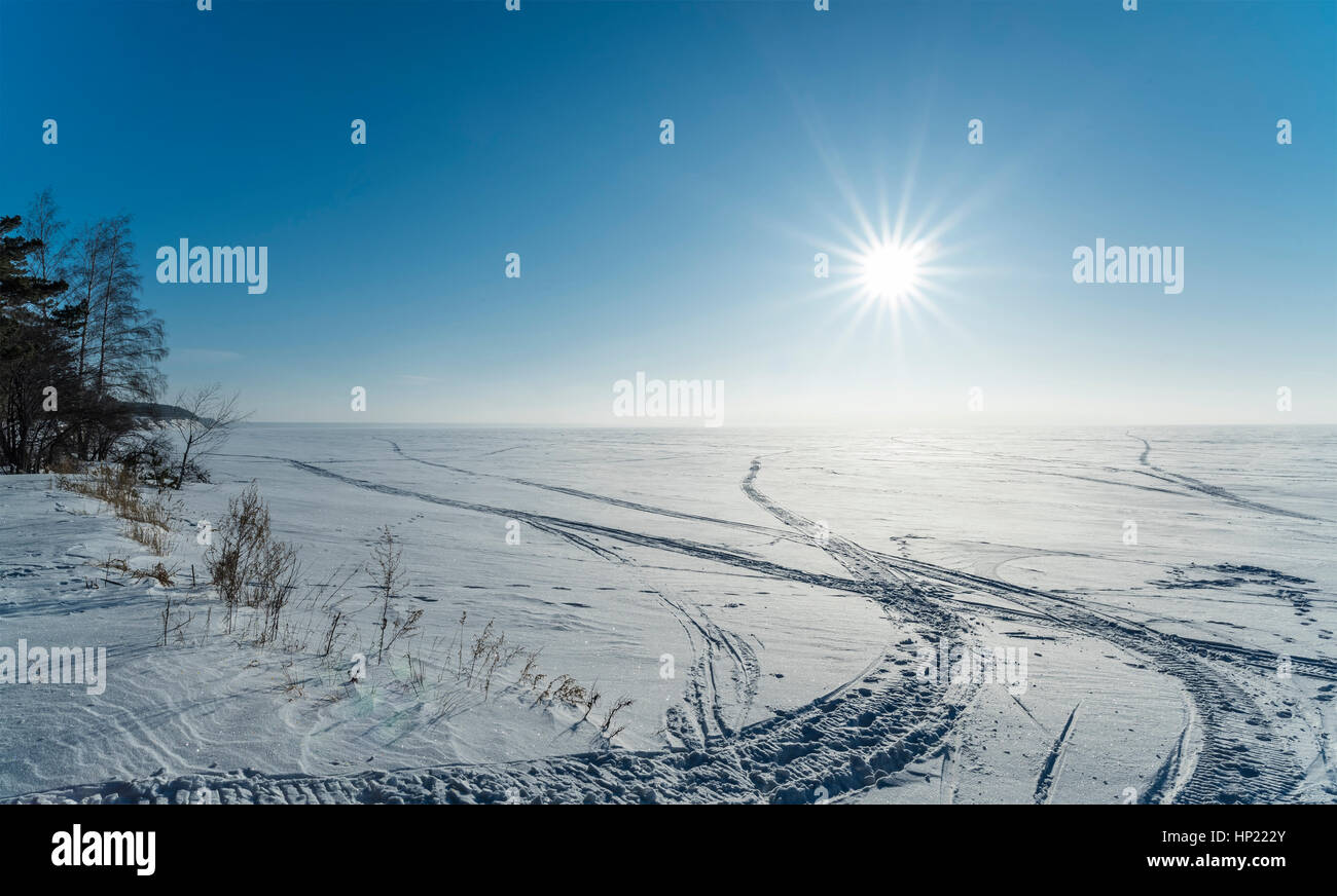 Russia, Siberia, Novosibirsk region, winter landscape in the Ob ...