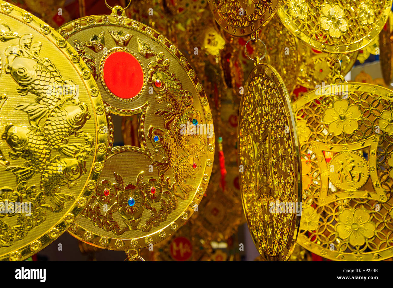 Gold Coin Chinese New Year Stock Photo - Alamy