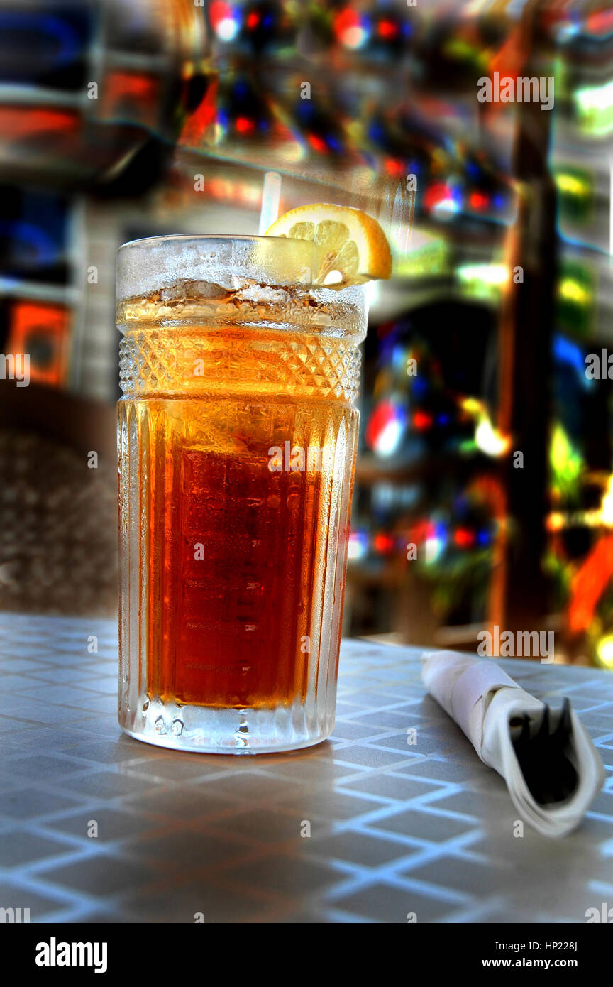 iced tea in clear glass Stock Photo - Alamy