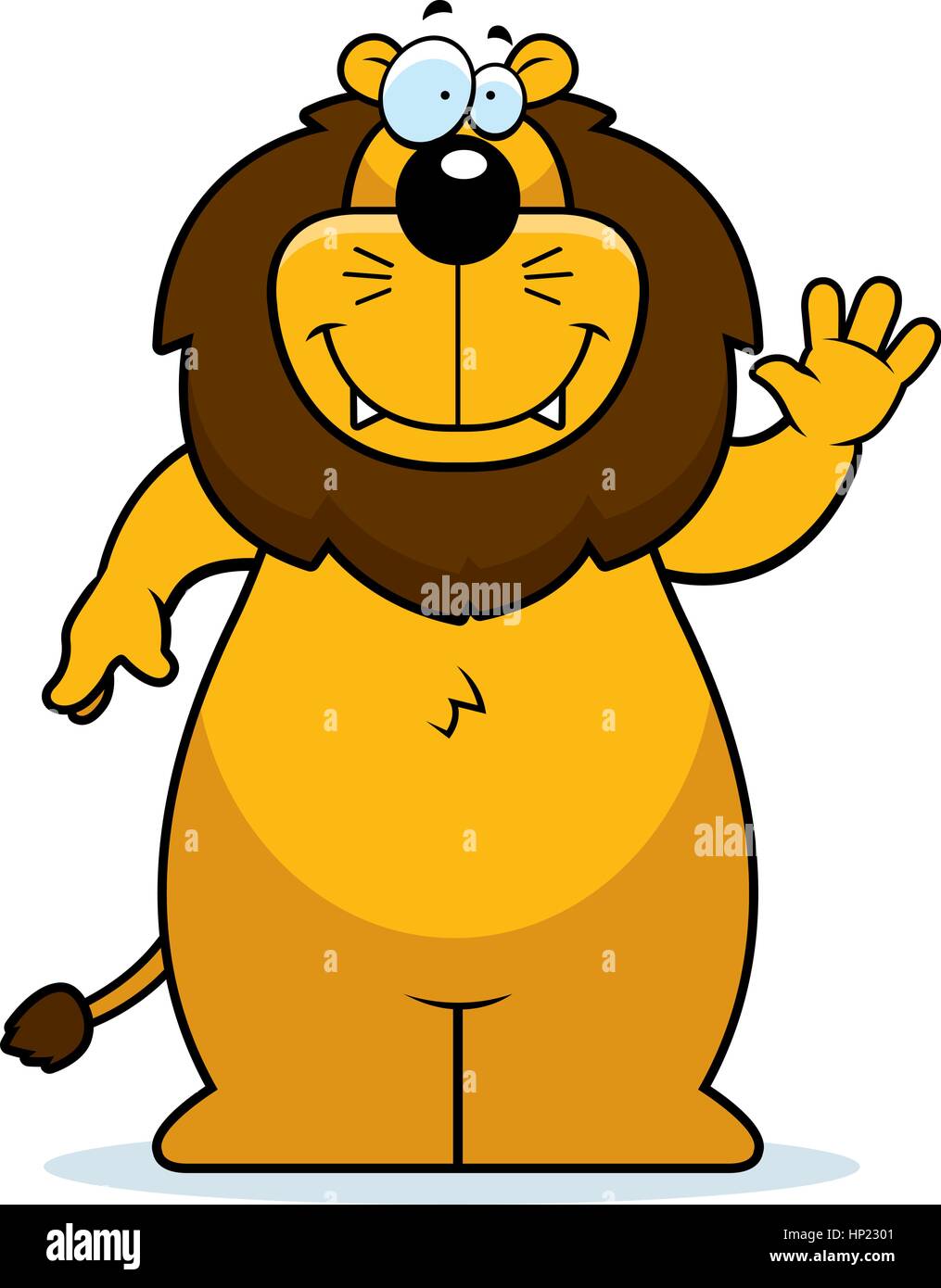 A happy cartoon lion waving and smiling Stock Vector Image & Art - Alamy