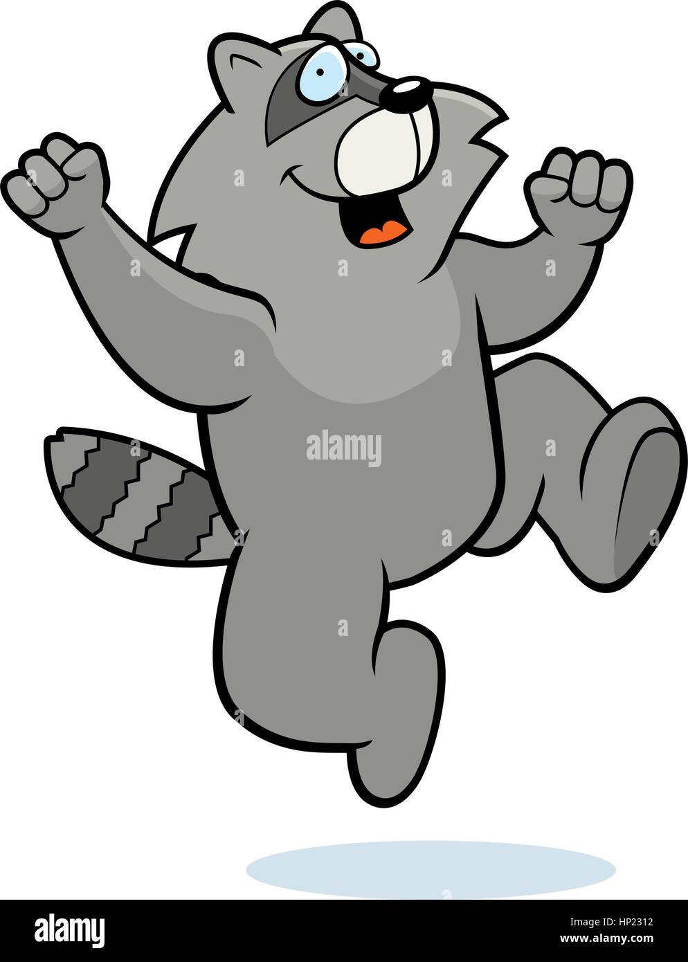 A happy cartoon raccoon jumping and smiling Stock Vector Image & Art ...