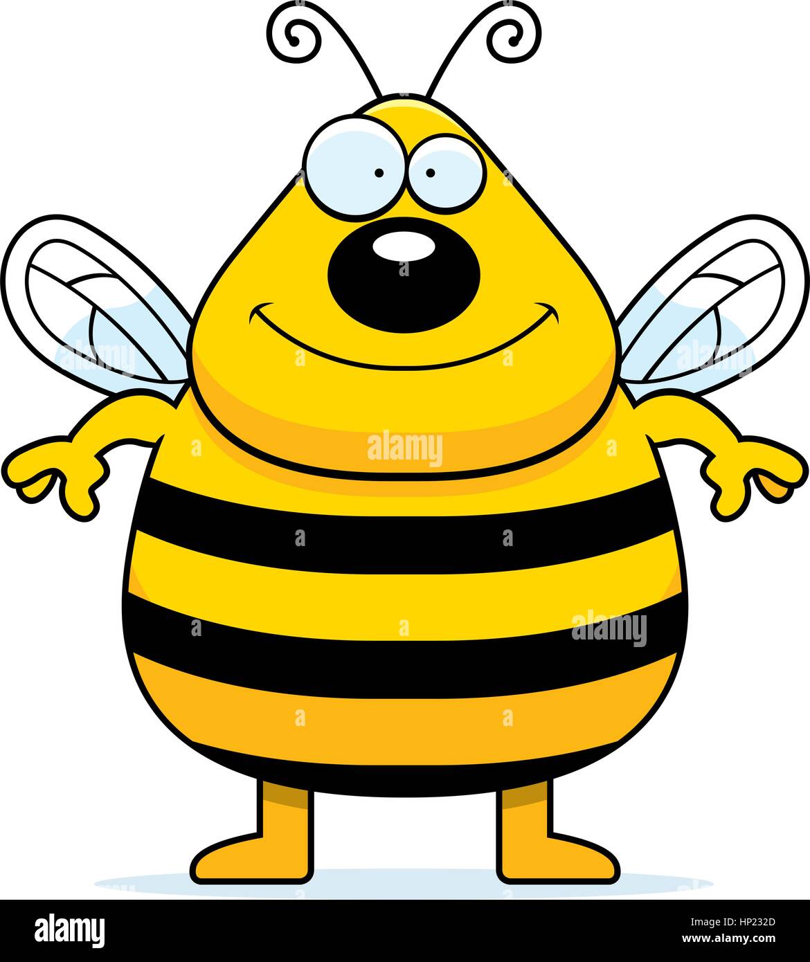 A happy cartoon bee standing and smiling Stock Vector Image & Art - Alamy