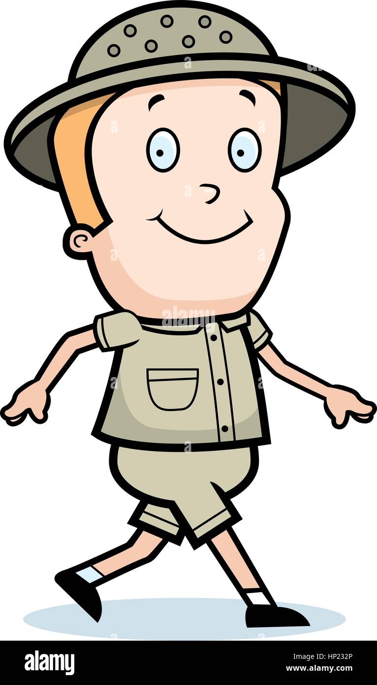 A happy cartoon explorer walking and smiling Stock Vector Image & Art ...