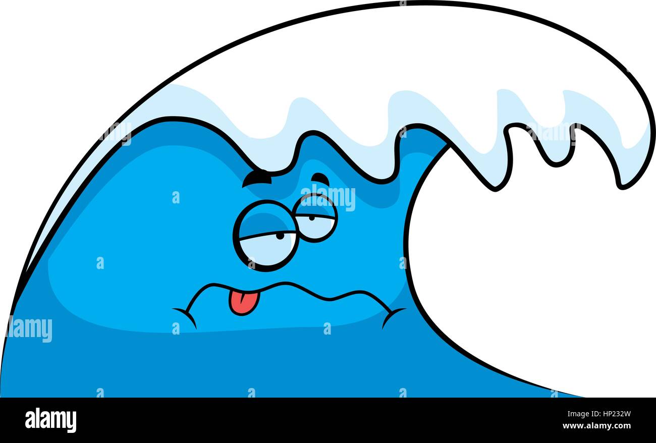 A cartoon ocean wave with a sick expression Stock Vector Image & Art ...