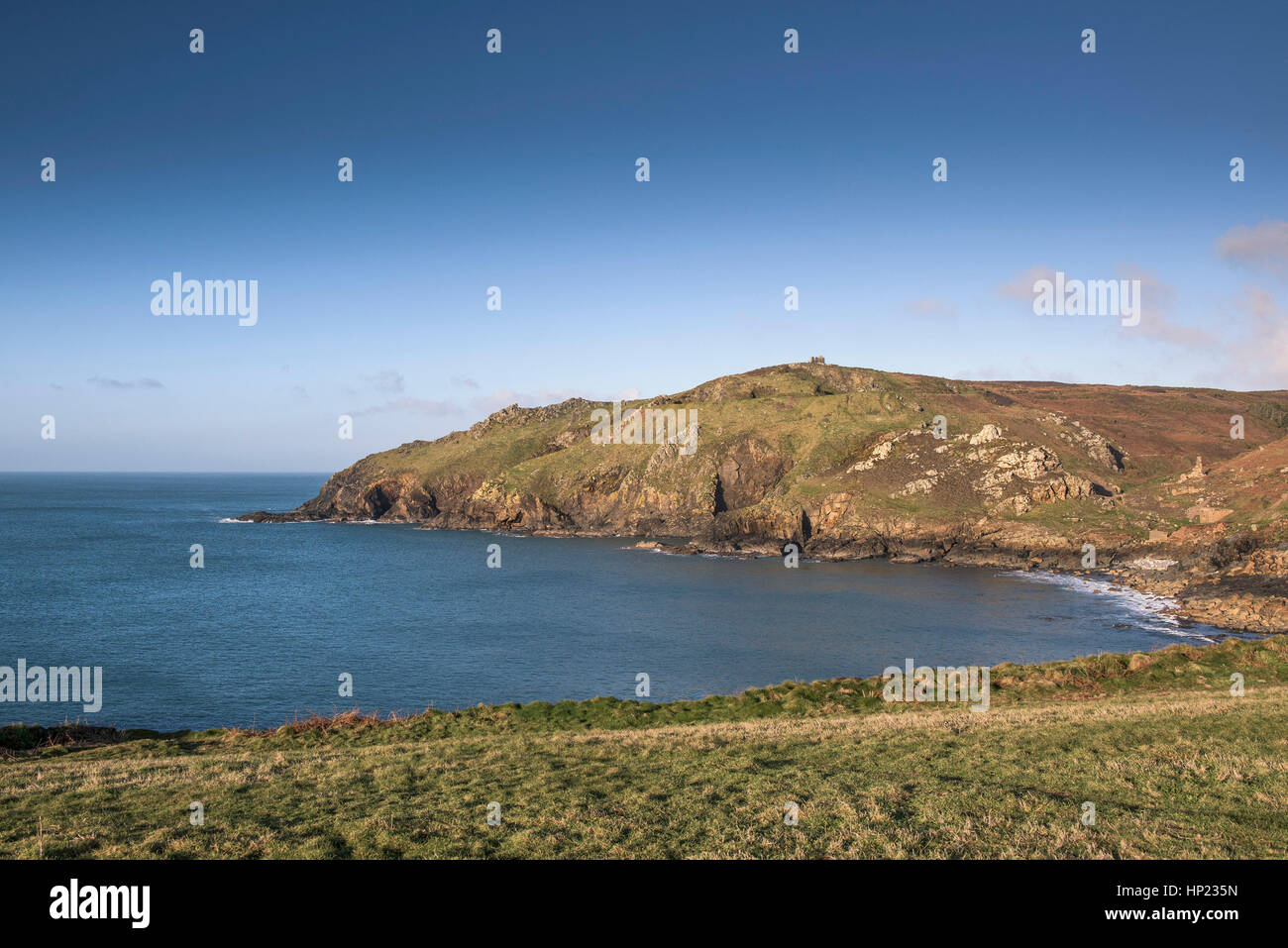 rugged cliffs Porth Ledden Cornwall England UK Stock Photo - Alamy