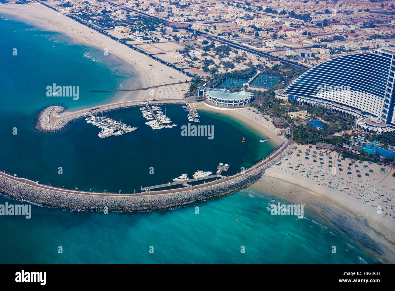 DUBAI, UNITED ARAB EMIRATES - Marina and beach, Jumeirah resort zone ...