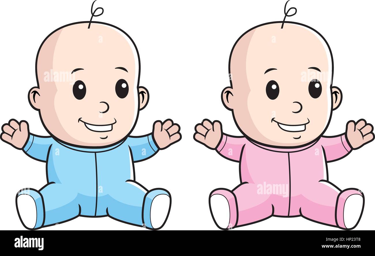 A happy cartoon baby sitting and smiling Stock Vector Image & Art - Alamy