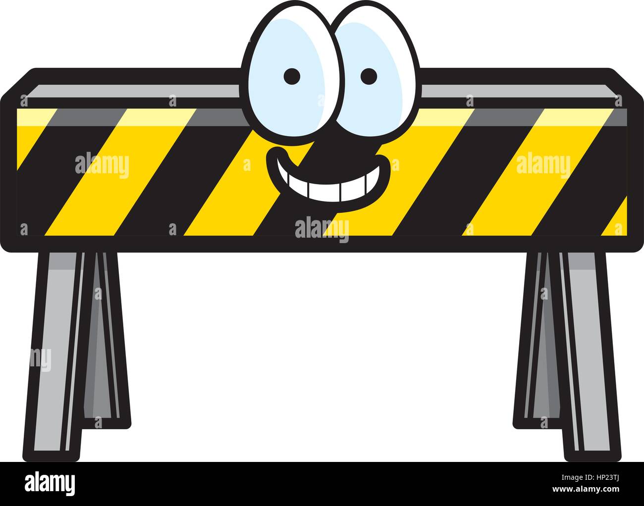A cartoon construction barricade happy and smiling Stock Vector Image ...