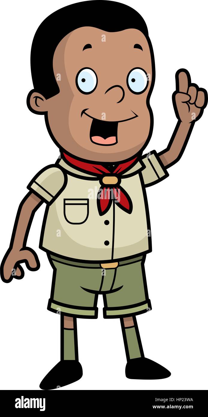 A happy cartoon boy scout with an idea Stock Vector Image & Art - Alamy