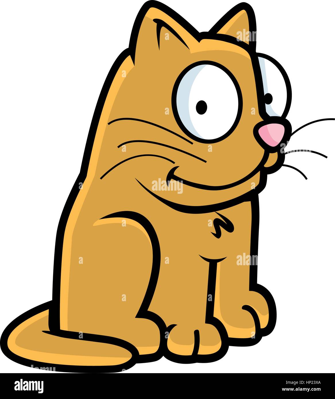 A happy cartoon cat sitting and smiling Stock Vector Image & Art - Alamy