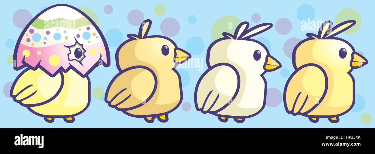 A group of cartoon little baby chicks walking Stock Vector Image & Art ...