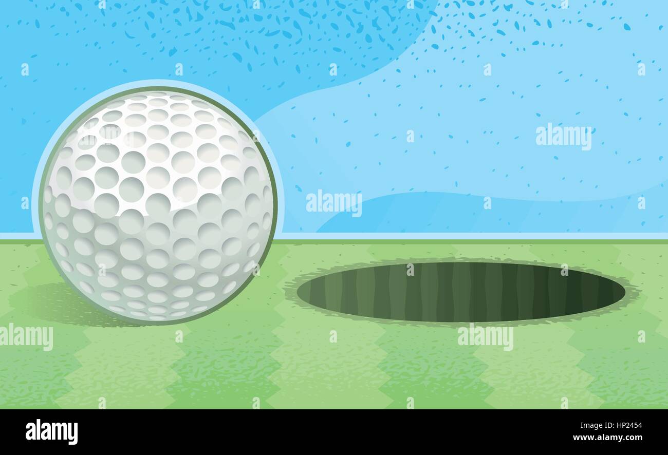 A white golf ball going into the hole Stock Vector Image & Art - Alamy