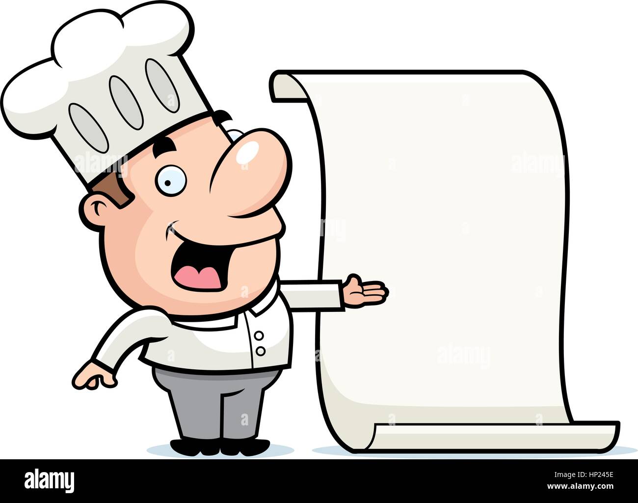 A happy cartoon chef with a menu Stock Vector Image & Art - Alamy