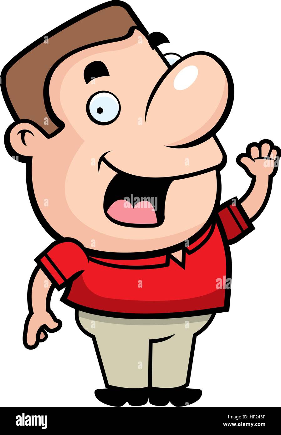 A happy cartoon man waving and smiling Stock Vector Image & Art - Alamy