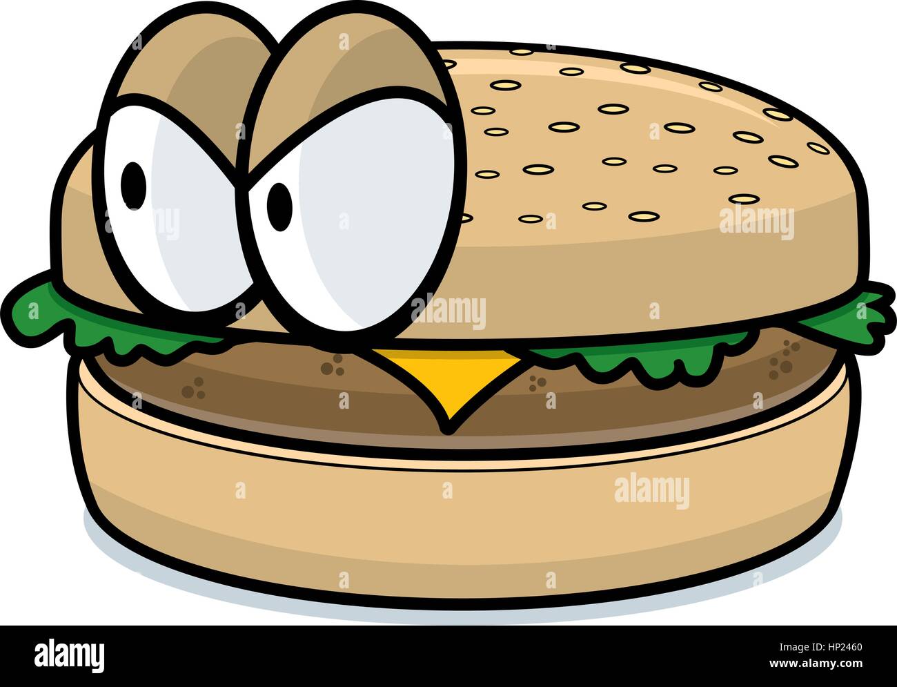 A cartoon cheeseburger with an angry expression Stock Vector Image ...