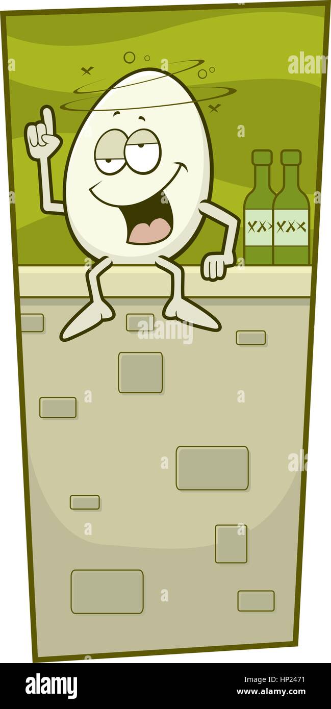 A happy cartoon Humpty Dumpty drunk on a wall Stock Vector Image & Art ...