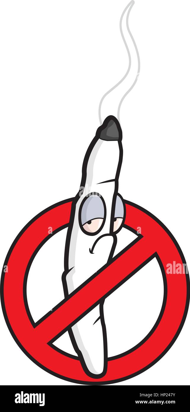 A cartoon marijuana joint in a not allowed symbol Stock Vector Image ...